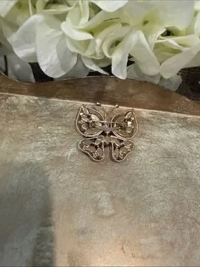 Jewelry | Rhinestone Pink Butterfly Brooch | Poshmark